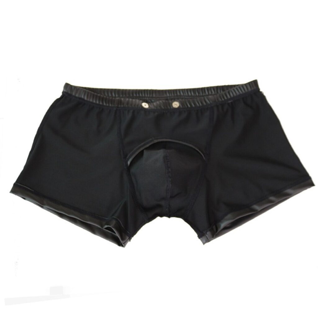 Open Crotch Faux Leather Boxers | 1,000+ Men's Lingerie | Free Shipping!